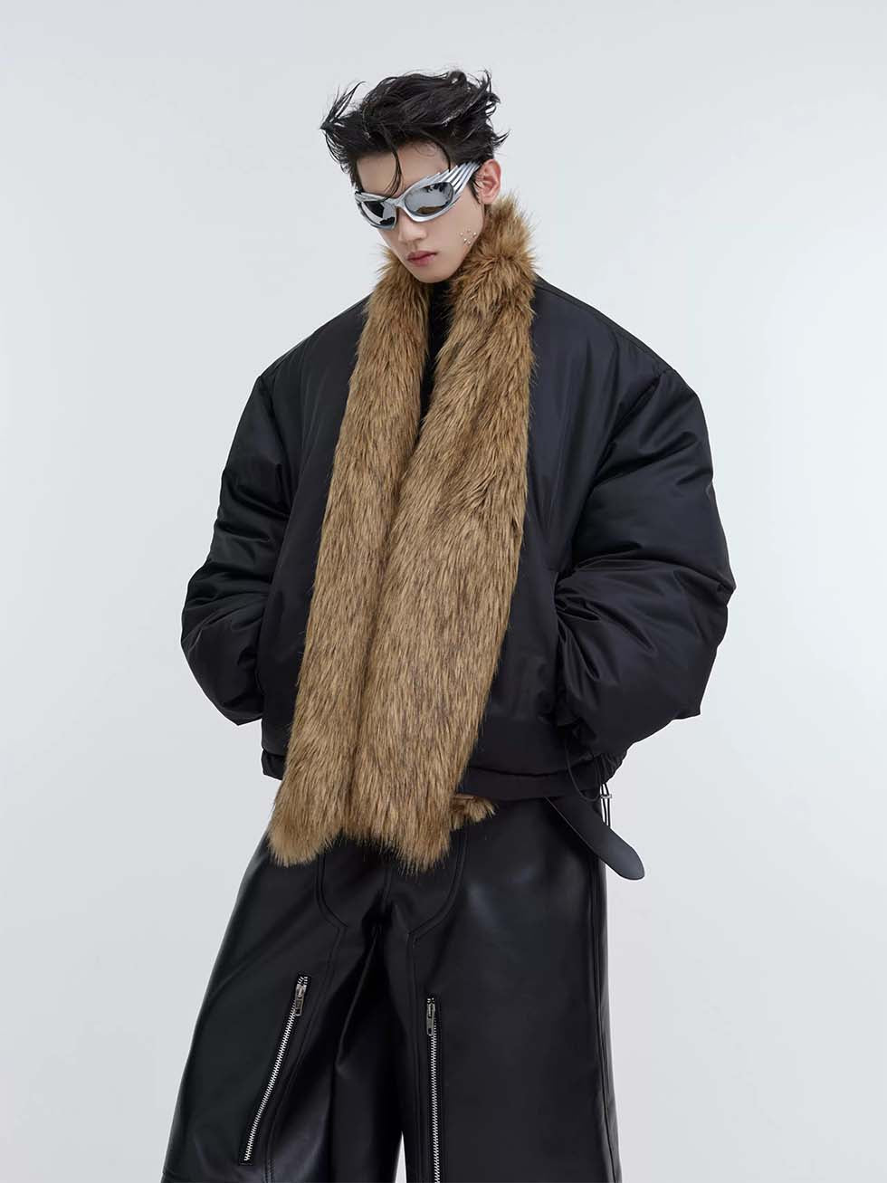 Cotton jacket with removable scarf P1041 – PPP STUDIOS